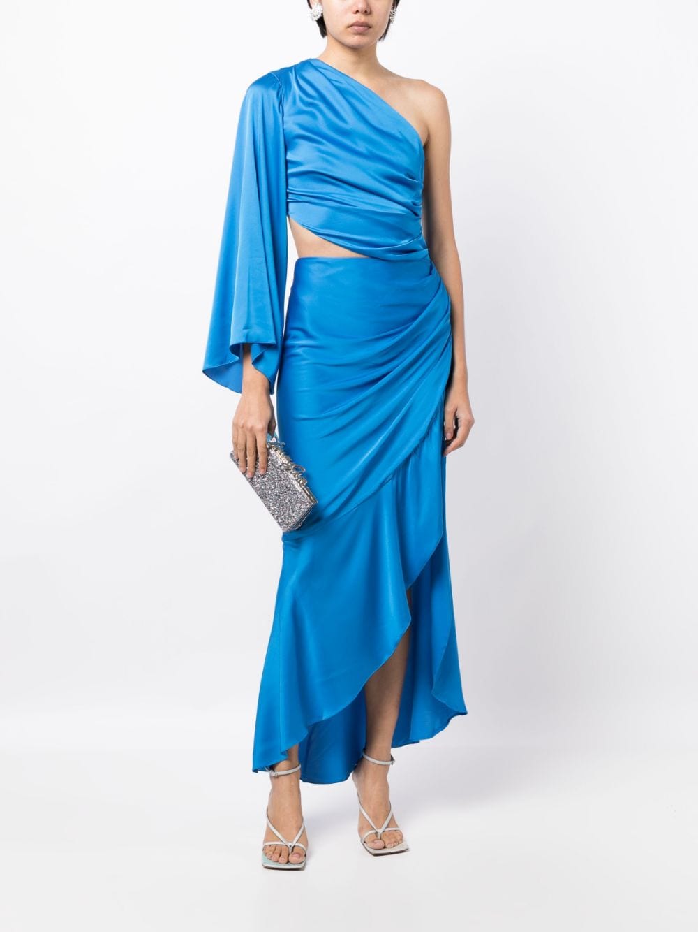 patbo one shoulder dress PatBO Moonlit Jersey One Sleeve Gown