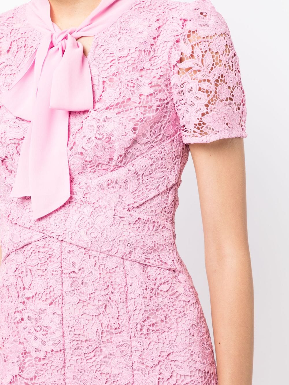 Self-Portrait Crossover-Detail Laced Midi Dress In Pink - 72% Off |  Editorialist