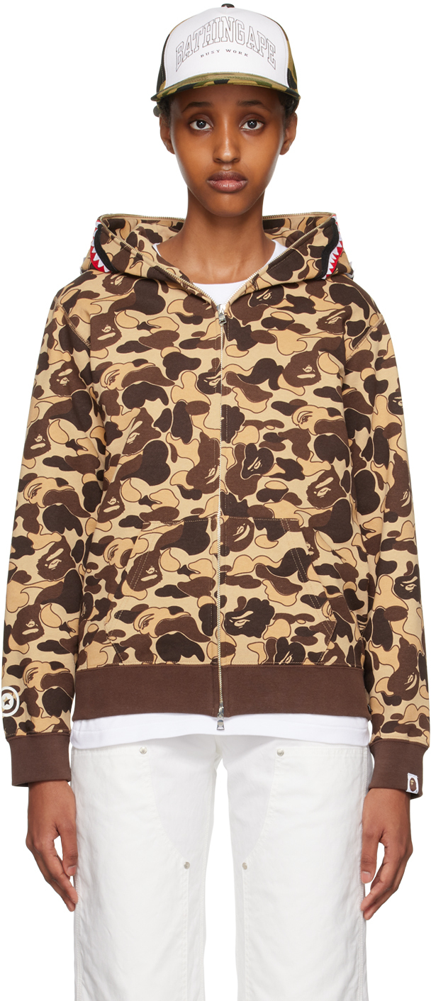 Bape Cookie Camo Shark Hoodie Brown Editorialist
