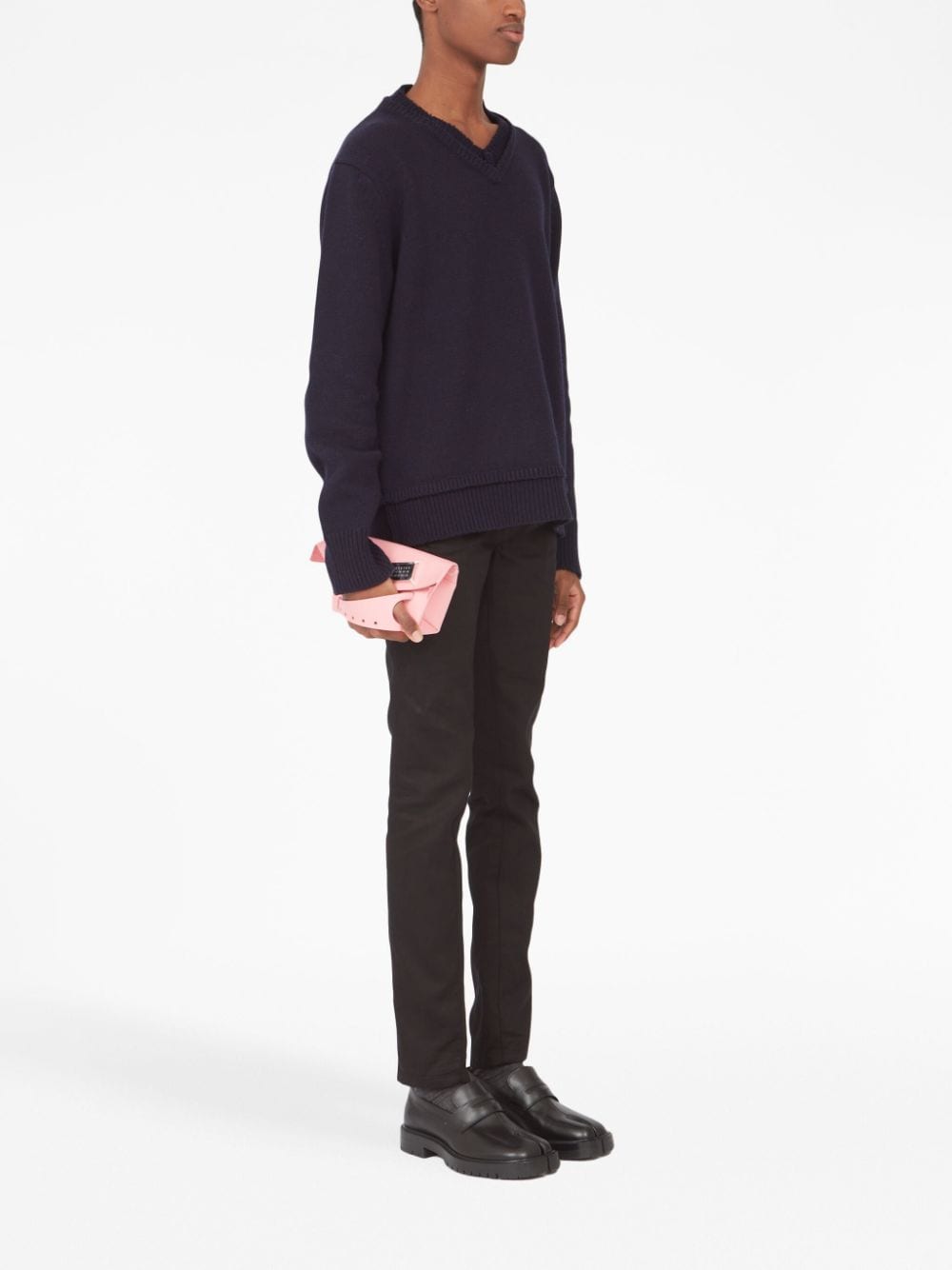 MAISON MARGIELA Snatched Leather Clutch