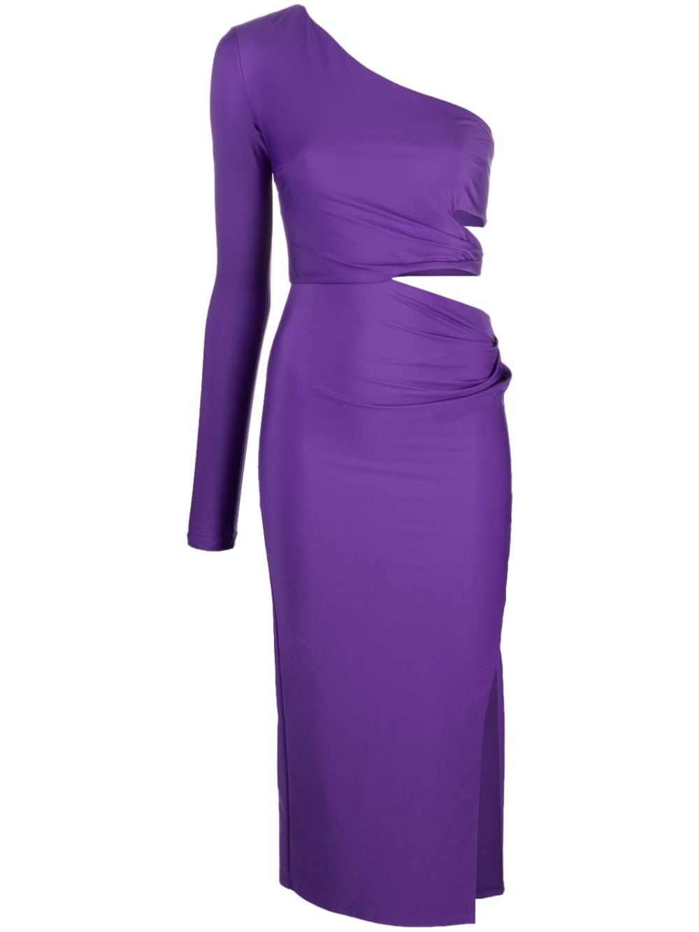 strapless open back dress Purple Satin Long Sleeve One-Shoulder Dress main image 1