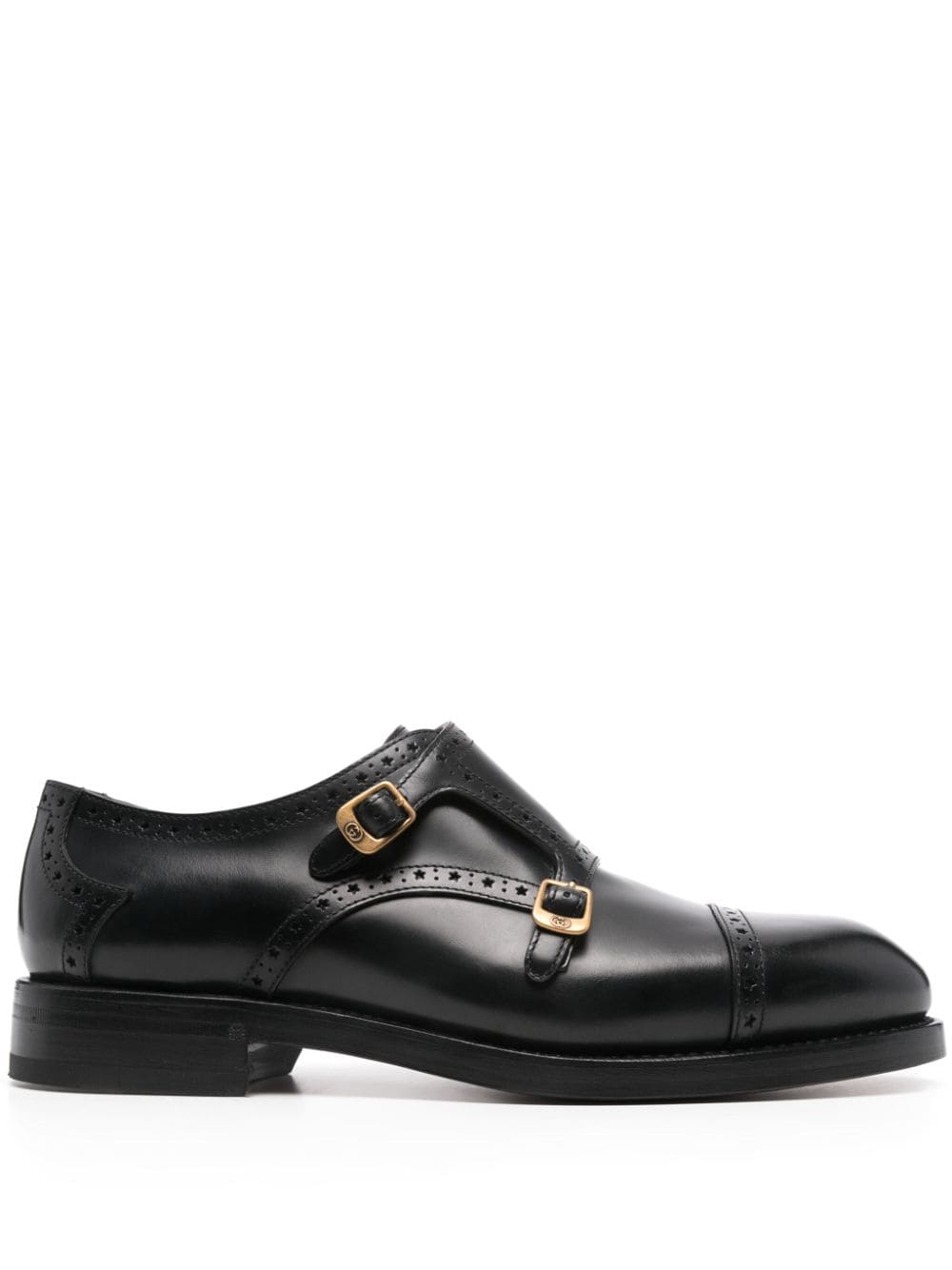 Gucci Interlocking G Monk Shoes - Black | Editorialist