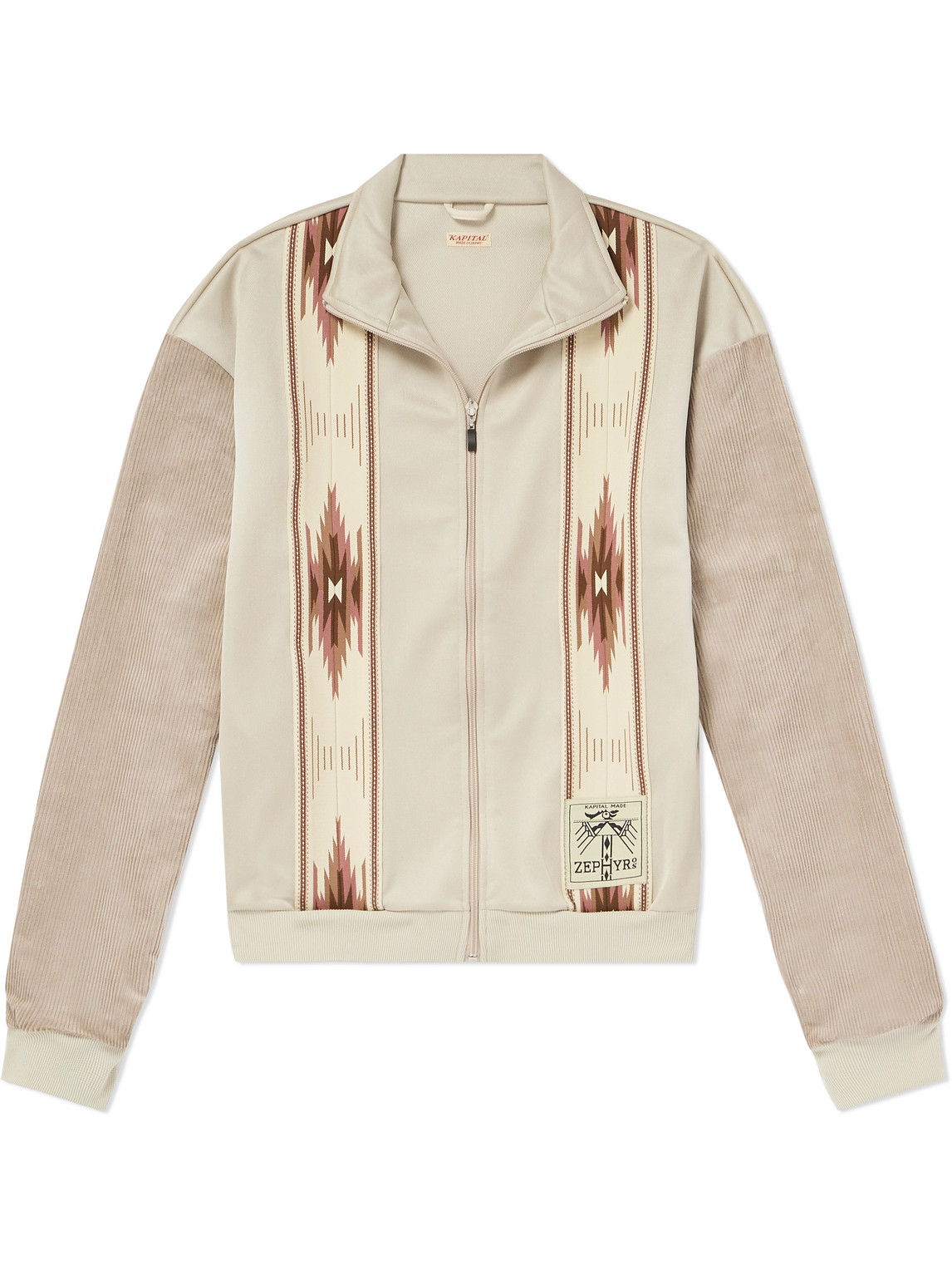 Kapital Kochi & Zephyr Webbing And Corduroy-Trimmed Jersey Track