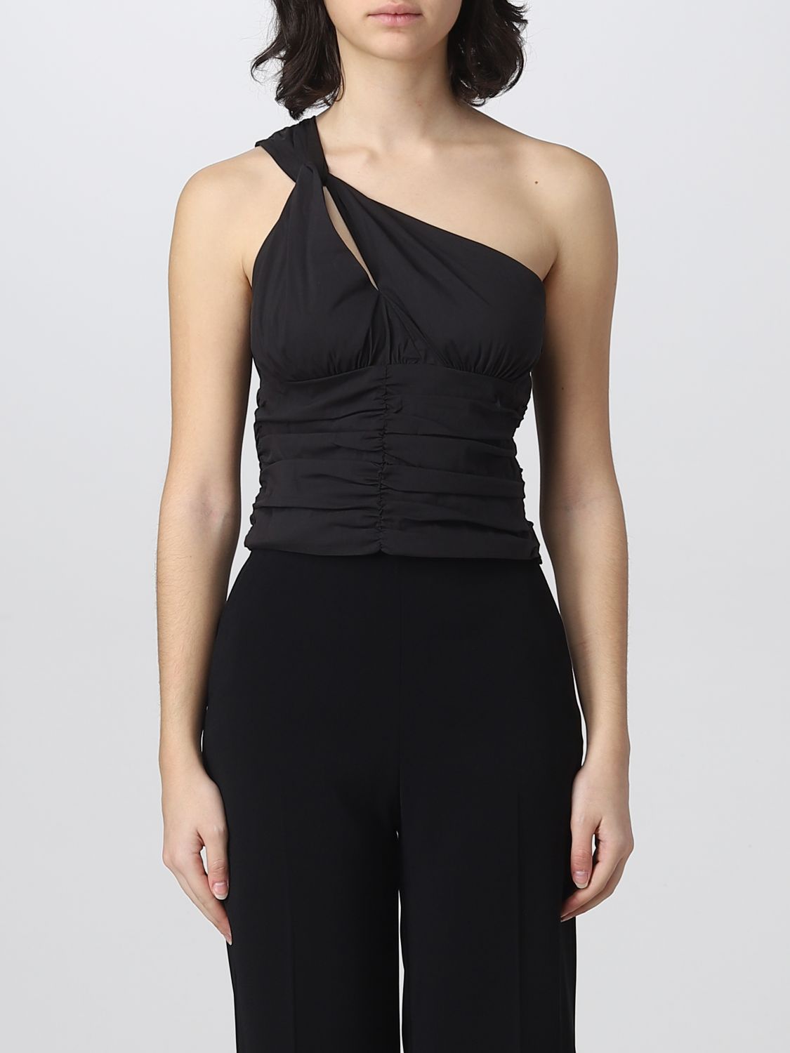 PINKO One-Shoulder Ruched Top