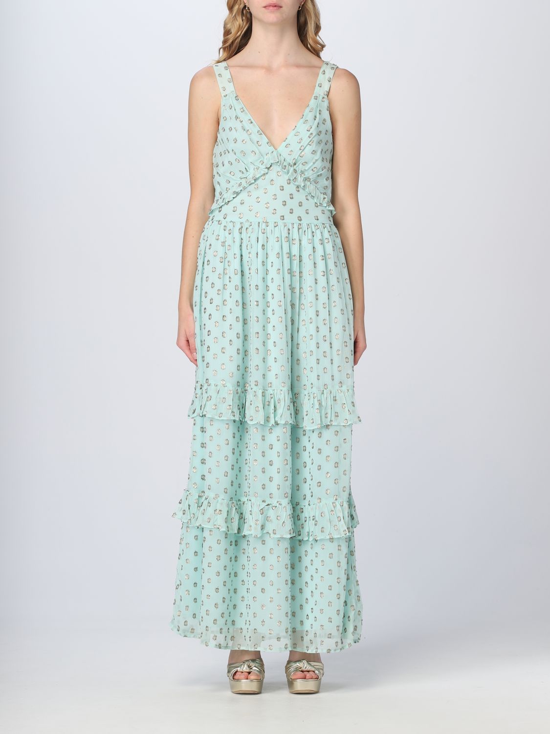 TWINSET Twinset V-Neck Ruffled Maxi Dress