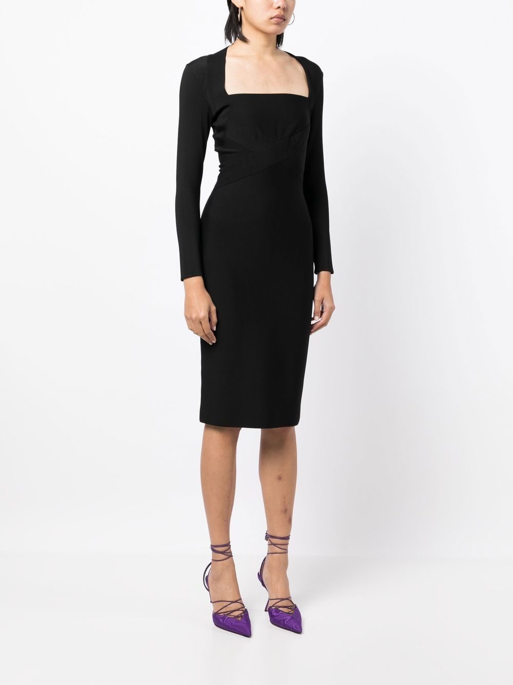 midi dress asos Asos Design Deep Plunge Scrunch Neck Midi Dress In Red