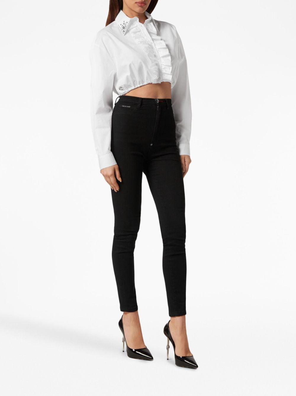 PHILIPP PLEIN Philipp Plein Cropped Ruffled Shirt