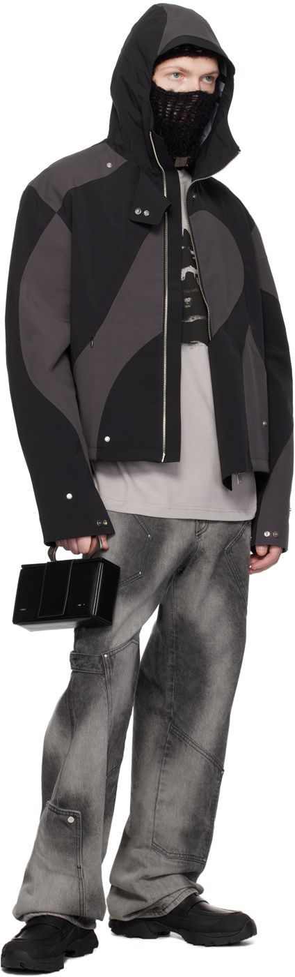 Heliot Emil Gray Trident Technical Jacket In Black - 50% Off