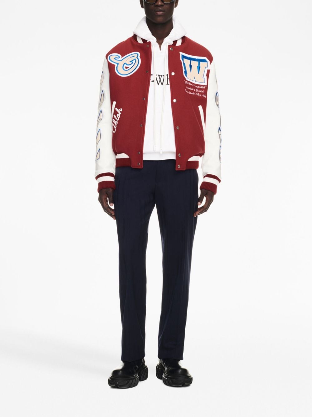 OFF-WHITE Off-White Appliqué Varsity Jacket