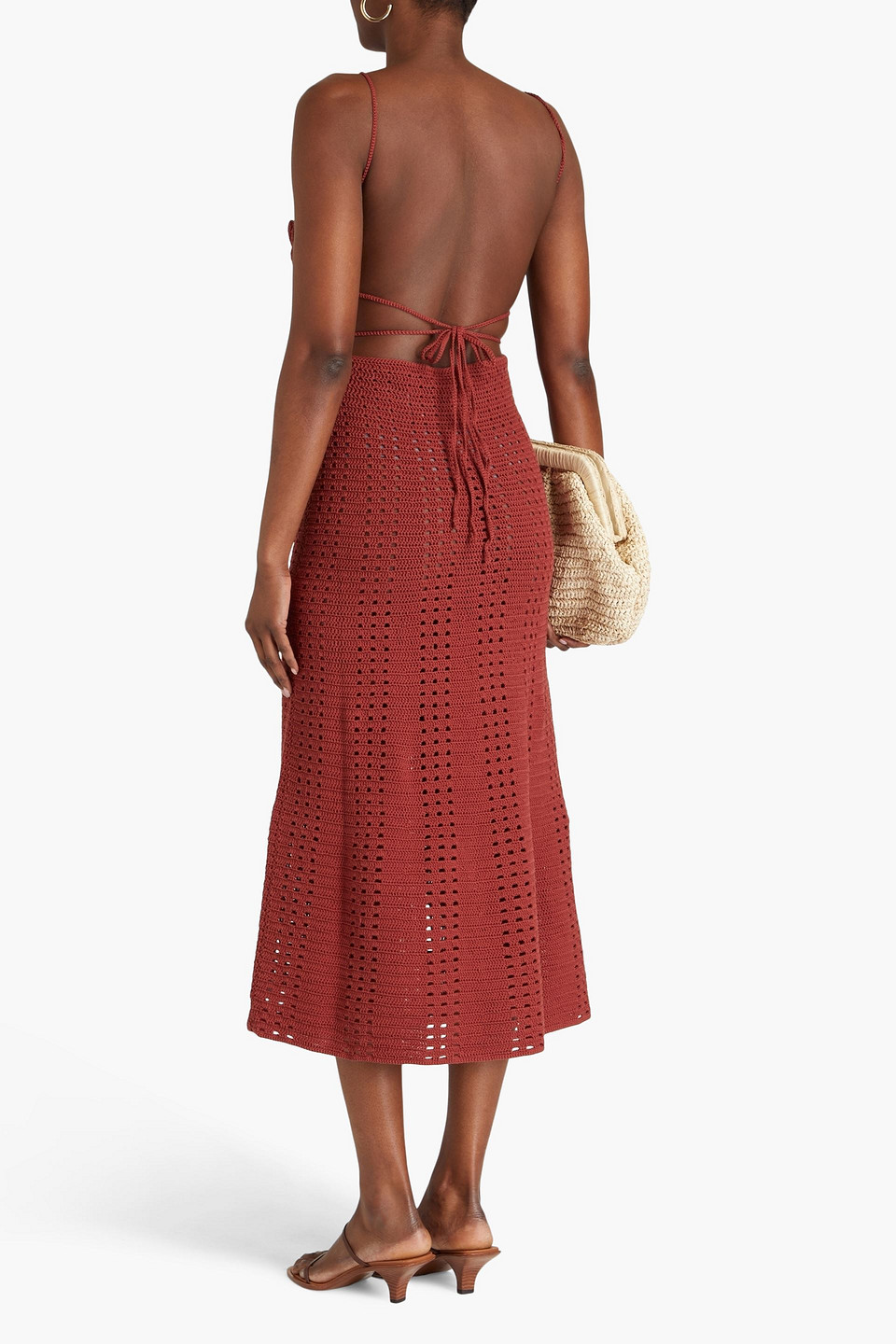 Cult Gaia Mercedes Crocheted Cotton Halterneck Midi Dress In Leaf Green -  80% Off | Editorialist