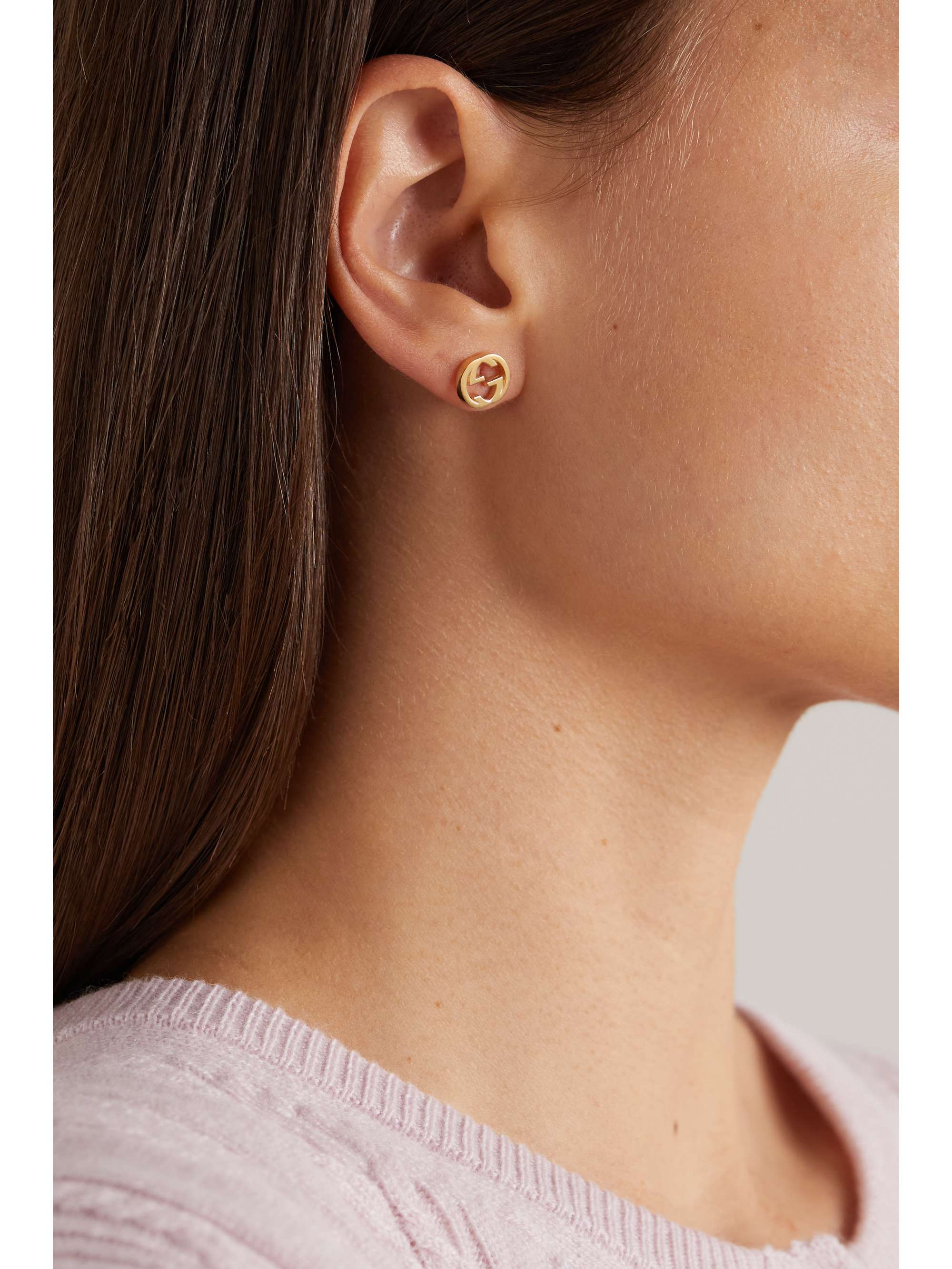 Gucci Gold Women\'s Earrings Gucci Icon 18K Yellow Gold Hoop Earrings | Neiman Marcus main image 2