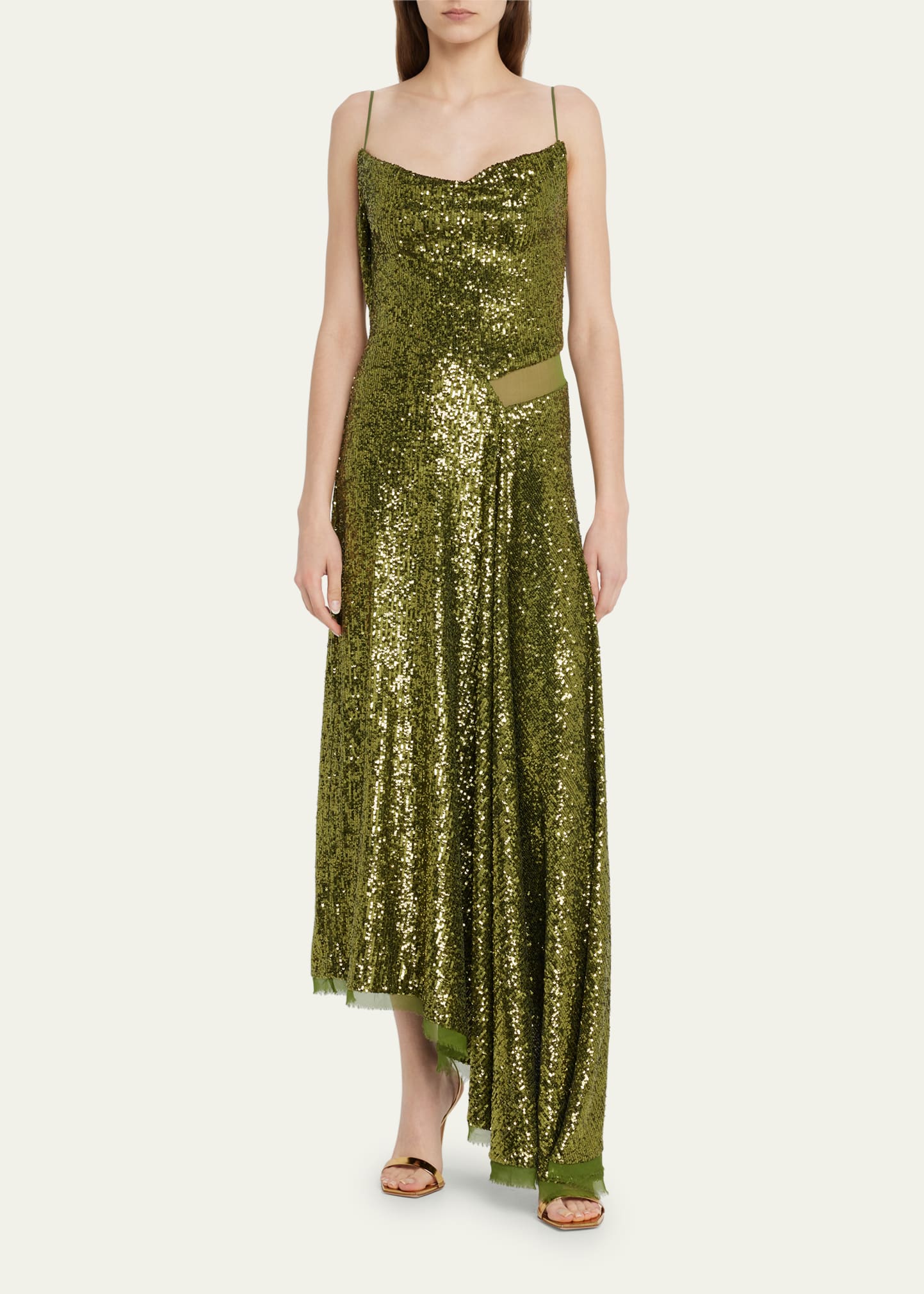 jason wu sequin dress Jason Wu Sequined Sleeveless Maxi Dress In Black Viscose