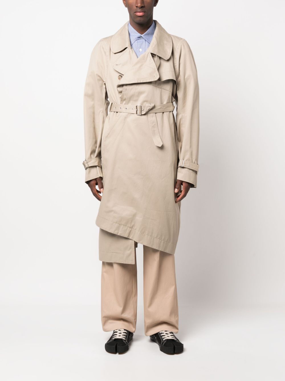 Marina Yee Belted-Waist Long Trench Coat In Neutrals - 50% Off