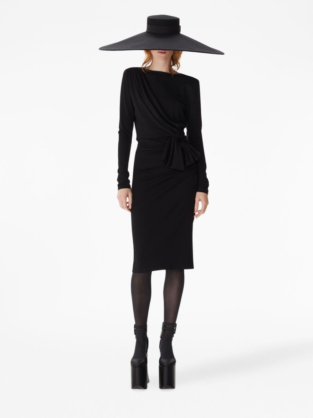 NINA RICCI Long-Sleeve Draped Wrap Top