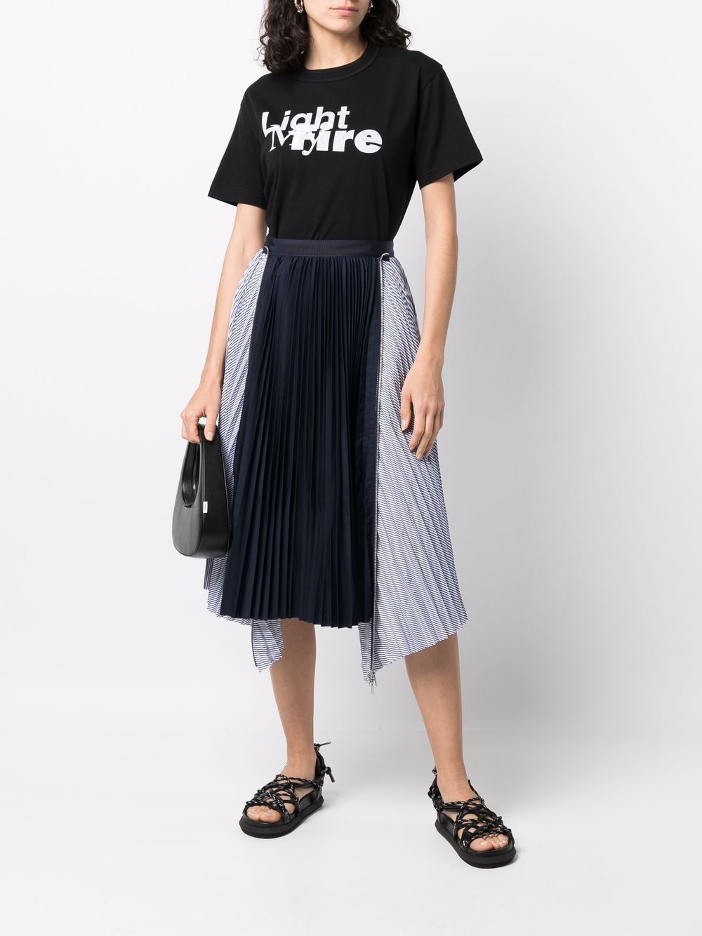 SACAI High-Waisted Panelled Pleat Skirt