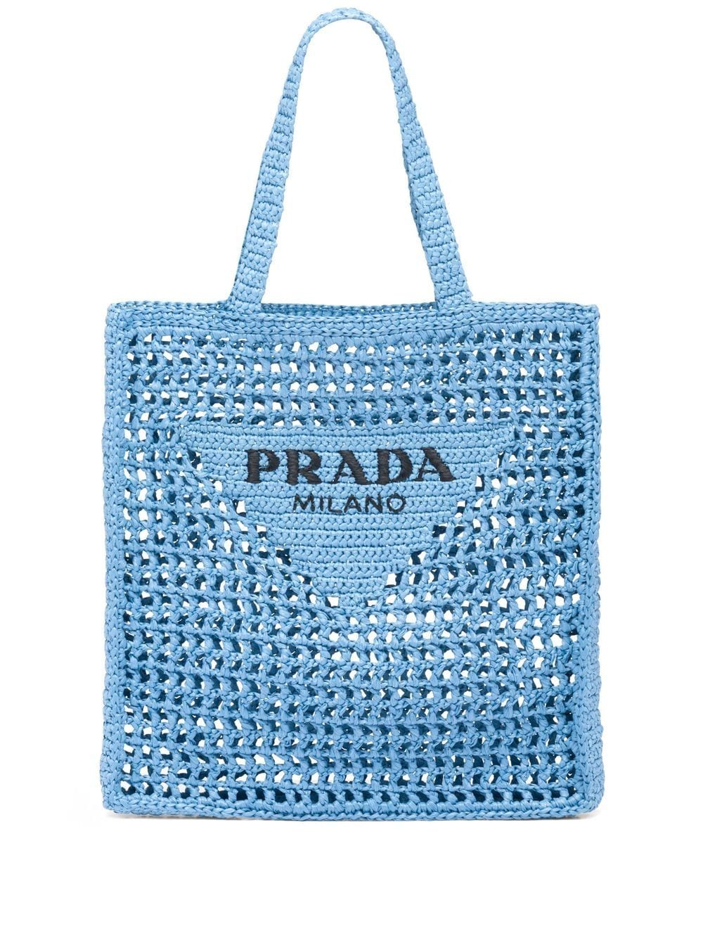Prada Raffia Tote Bag - Blue | Editorialist