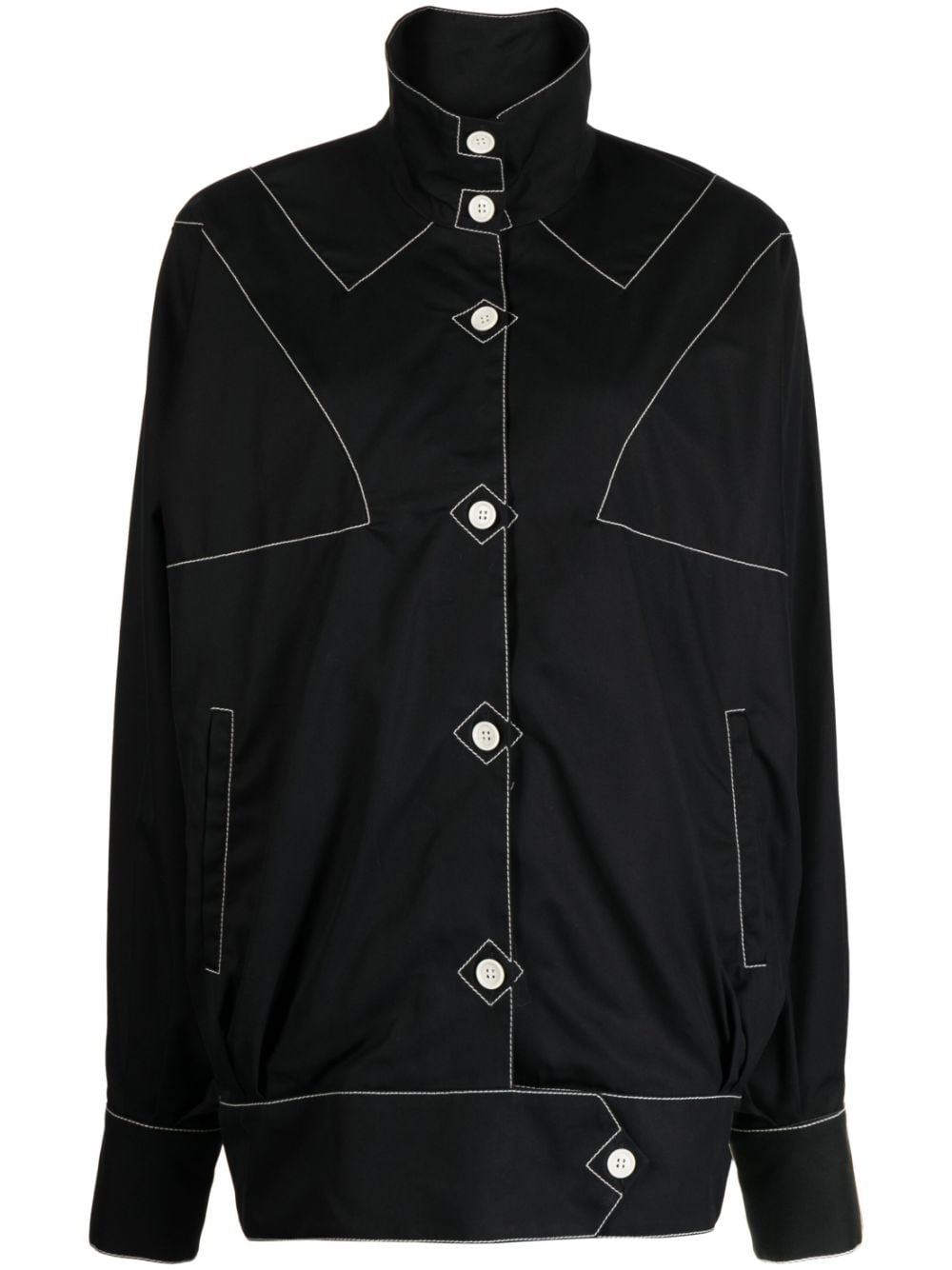 ブルゾン KIKOKOSTADINOV contrast stitching jacket Kiko Kostadinov Contrast-Stitching Cotton Jacket - Blue | Editorialist