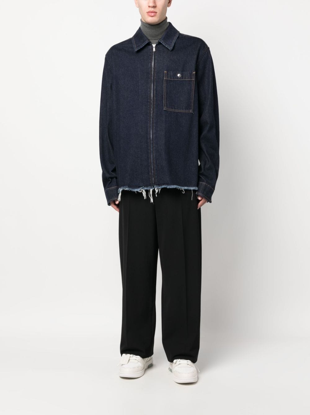 LANVIN Lanvin Raw-Cut Zip-Up Denim Jacket