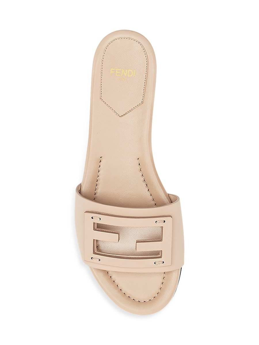 Fendi Leather Fendi Ff Logo Buckle Slide Sandal Fendi Ff Logo