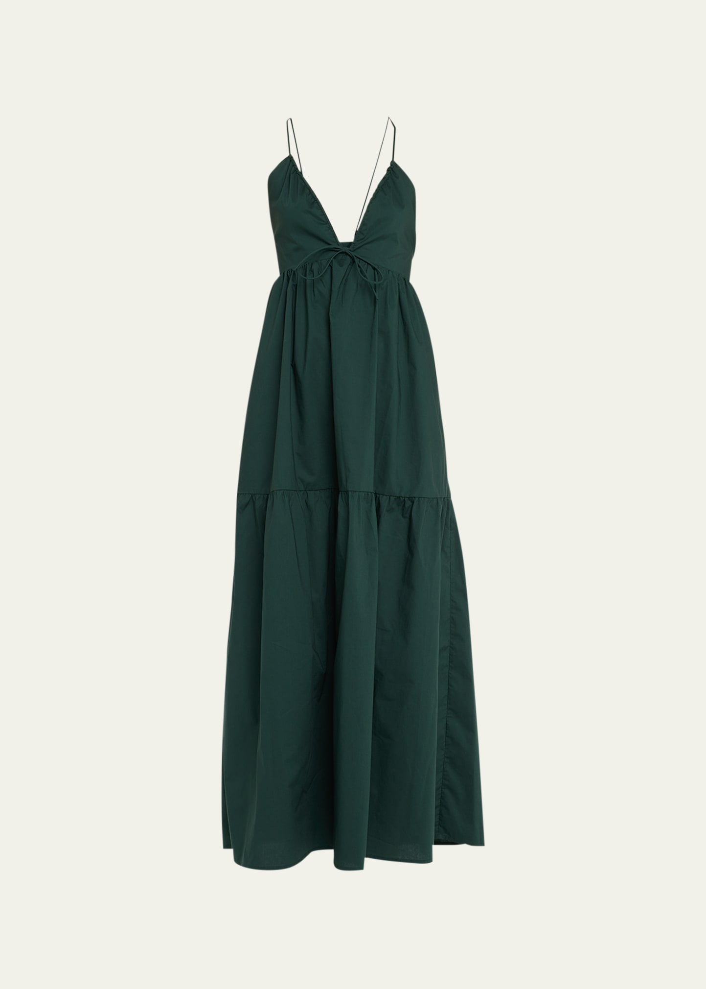 Bird & Knoll Hana Tiered V-Neck Maxi Dress In Forest - 50% Off |  Editorialist