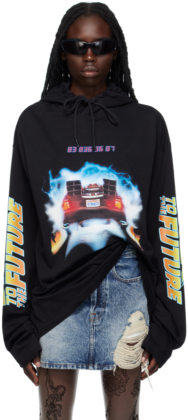 Vtmnts Back To The Future' Hoodie In Black - 44% Off | Editorialist