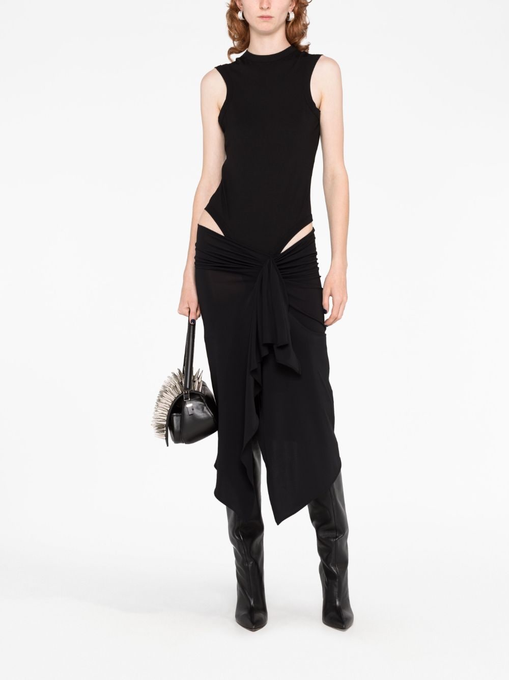 ATTICO Asymmetric Cut-Out Jersey Dress