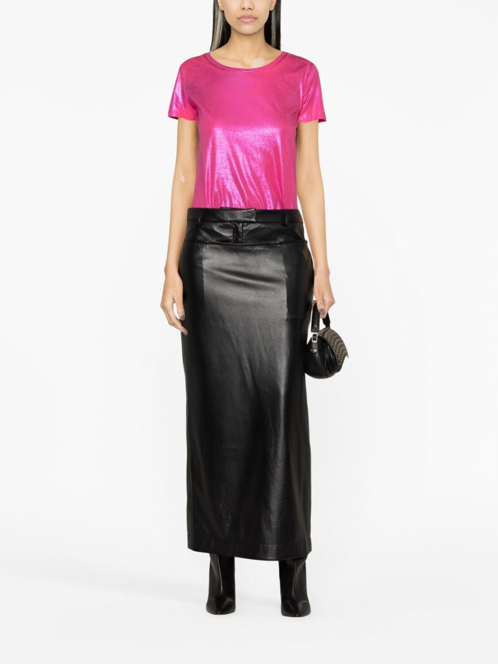MADISON MAISON Madison.Maison Short-Sleeve Lamé T-Shirt