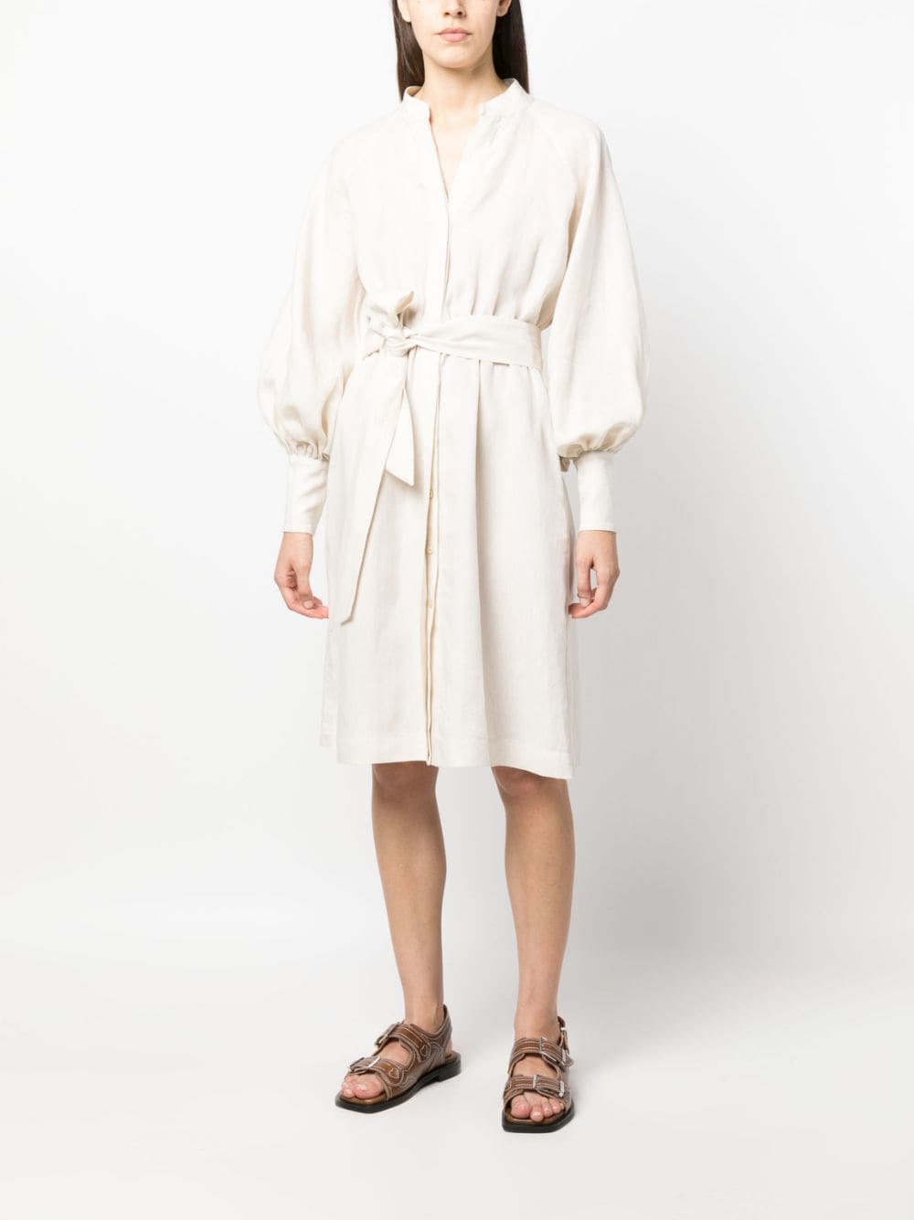 ELEVENTY Eleventy Belted Linen Dress