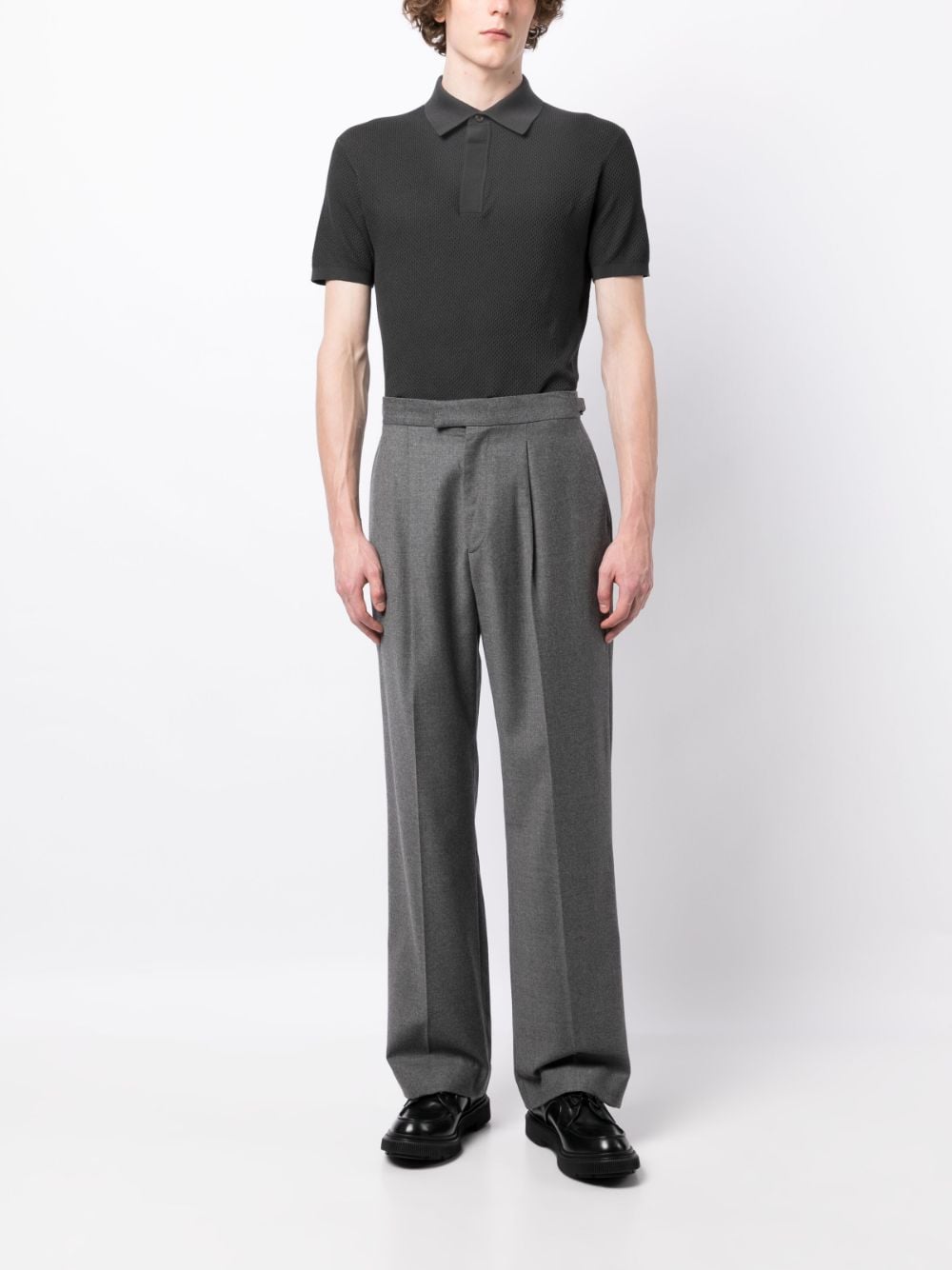 DUNHILL meshed cotton polo shirt