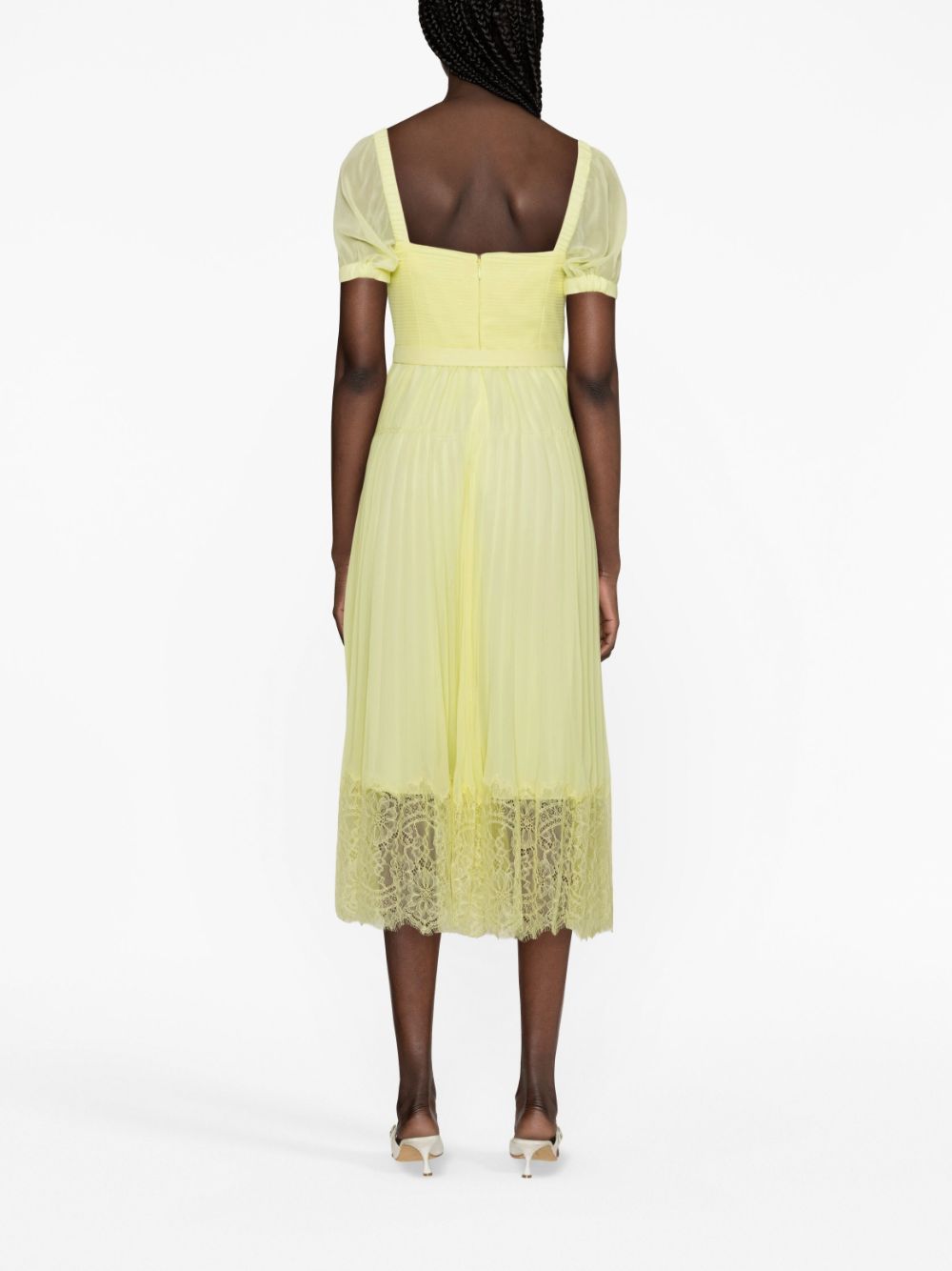 sachin and babi light blue dress Self-Portrait Boucl and chiffon midi dress Self-Portrait