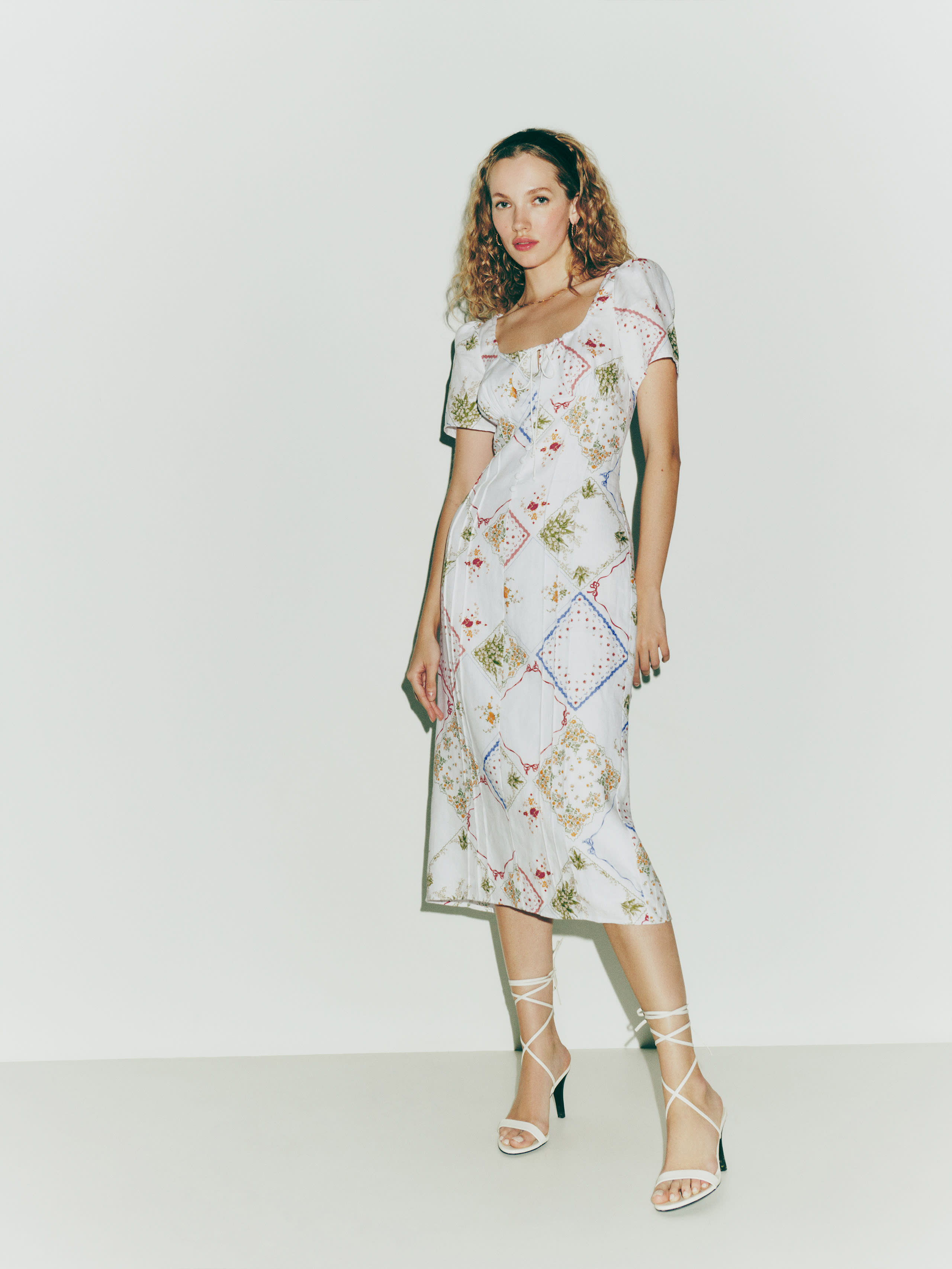midi length a line dress Simple A-line V-neck Midi Length Satin Wedding Dresses VW1831 – Viniodress main image 0