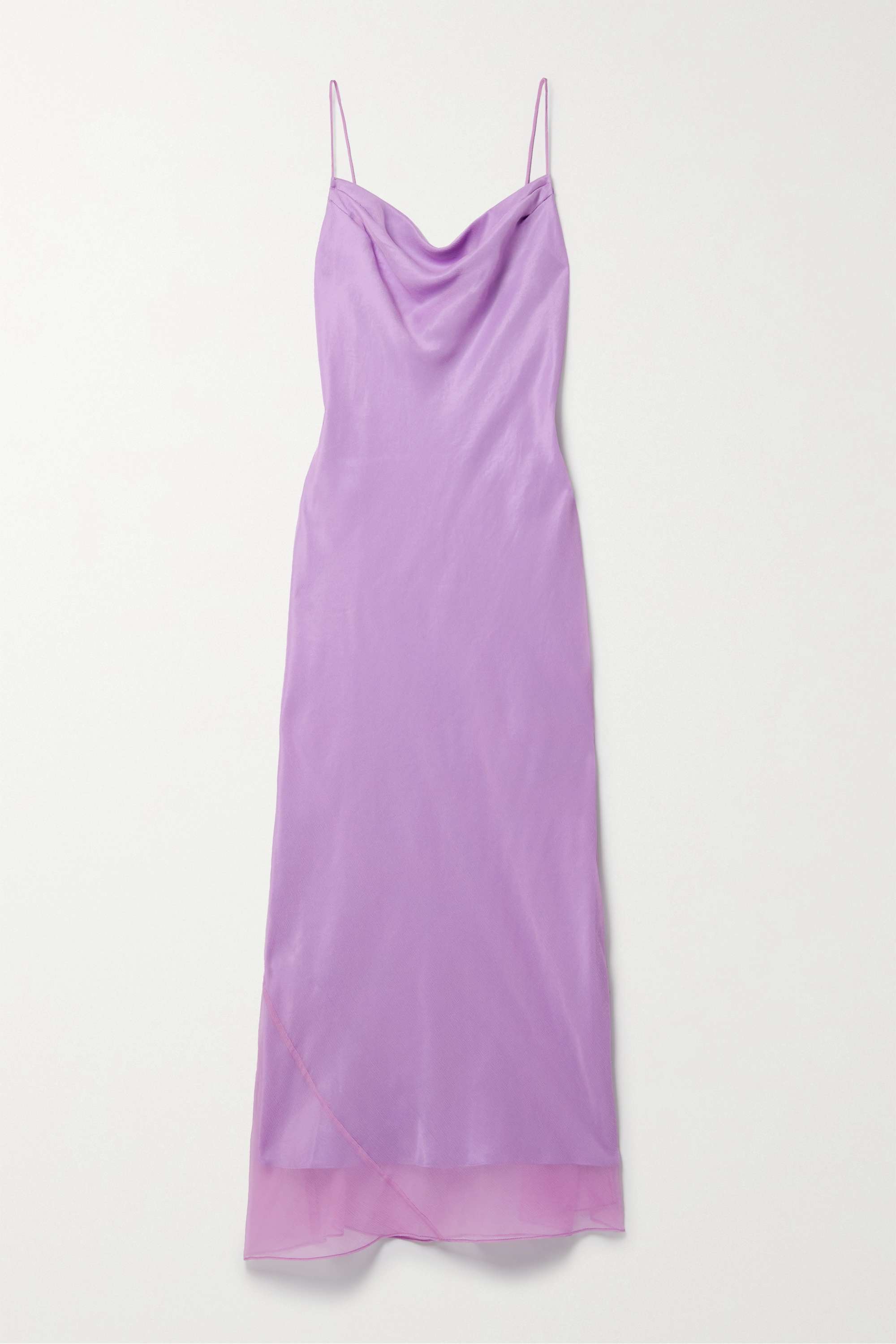 Vince Draped Silk-Crepon Midi Dress - Lilac | Editorialist
