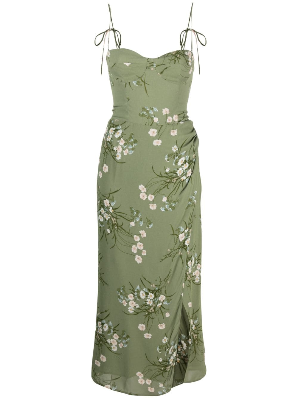 Reformation Kourtney Floral-Print Dress - Green | Editorialist