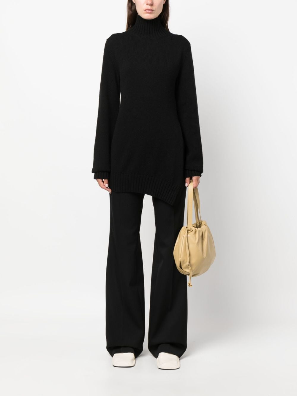JIL SANDER Jil Sander Wool-Cotton Wide-Leg Trousers