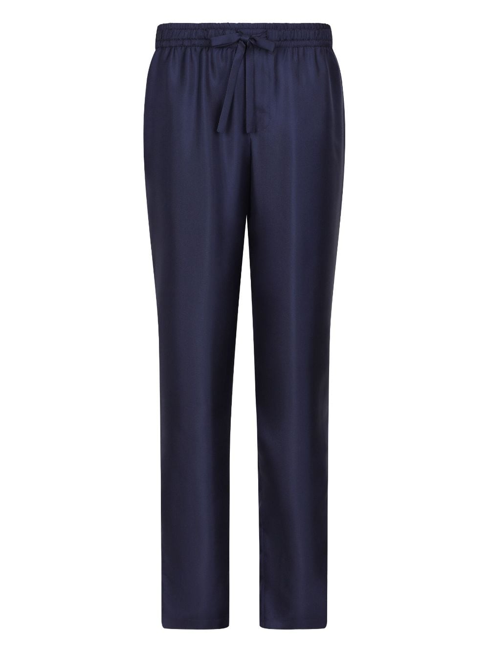 DOLCE & GABBANA Dolce & Gabbana Essentials Logo-Embroidered Silk Trousers