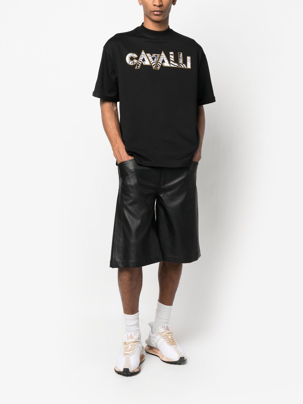ROBERTO CAVALLI zebra-print logo t-shirt