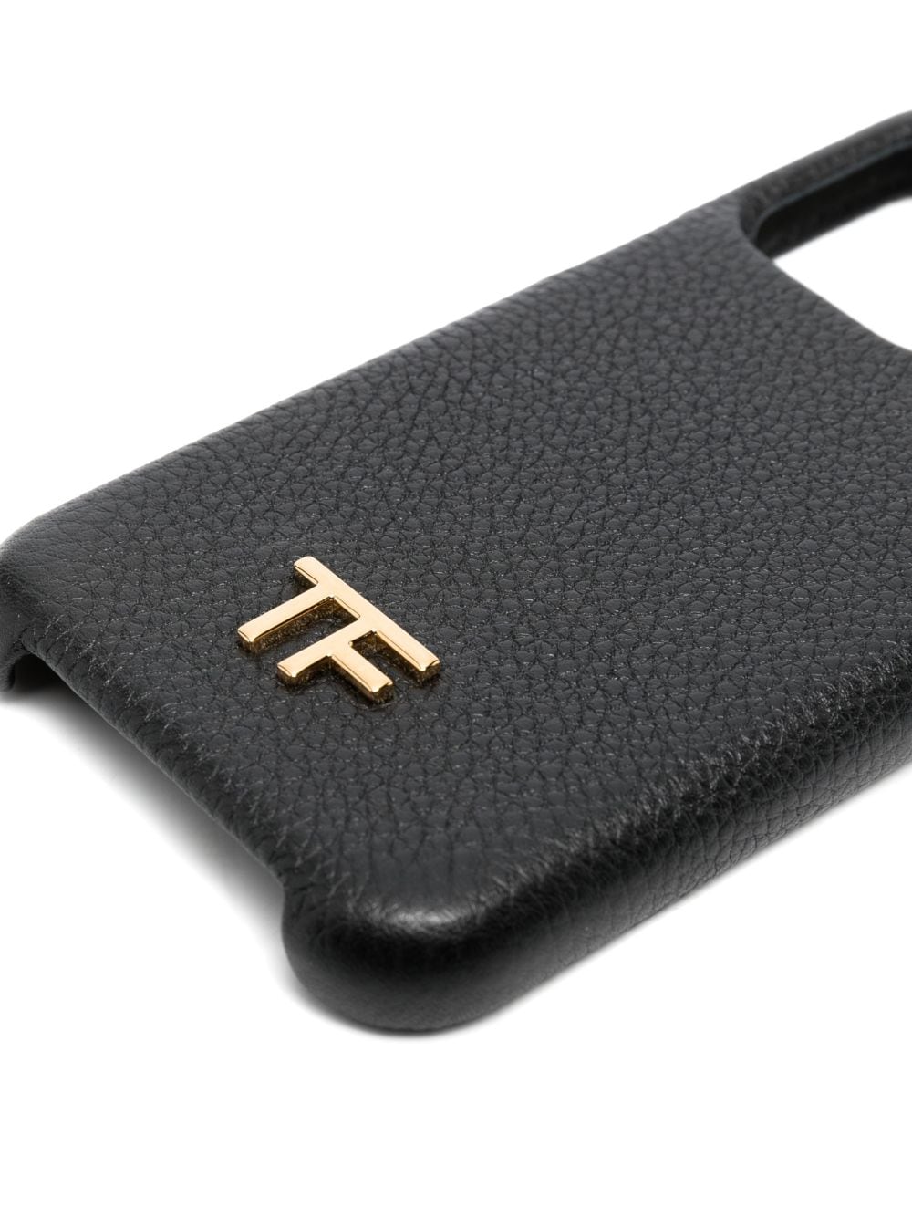 Tom Ford Iphone 14 Pro Leather Phone Case In Black - 30% Off
