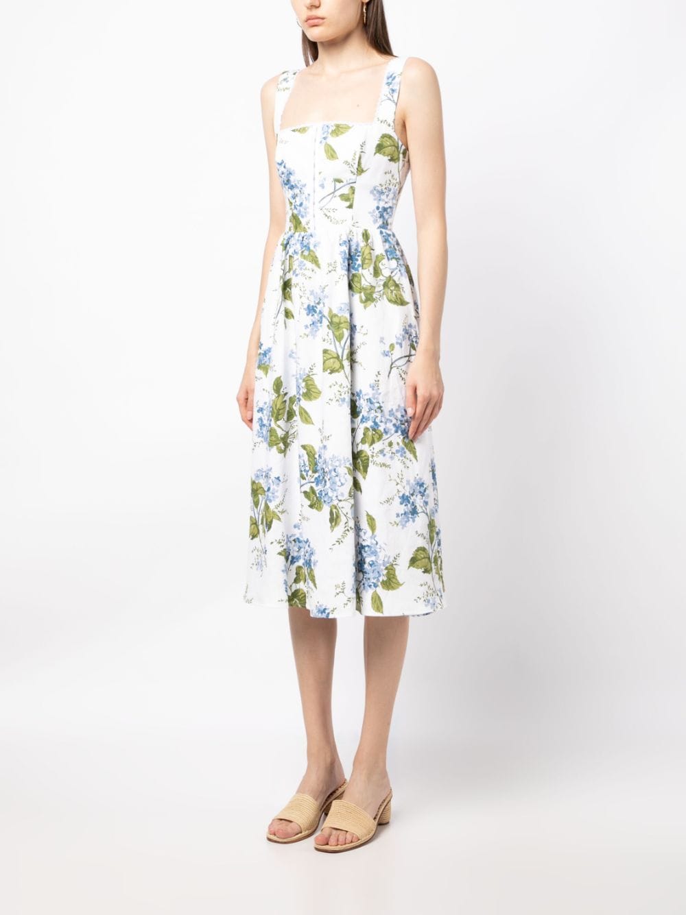 long maxi linen dress Maxi linen dress AGRA in White