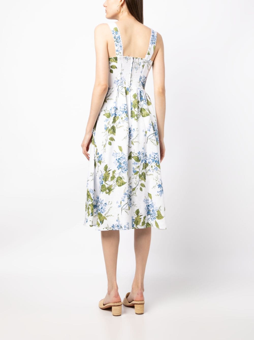 Reformation Tagliatelle Linen Midi Dress - White | Editorialist