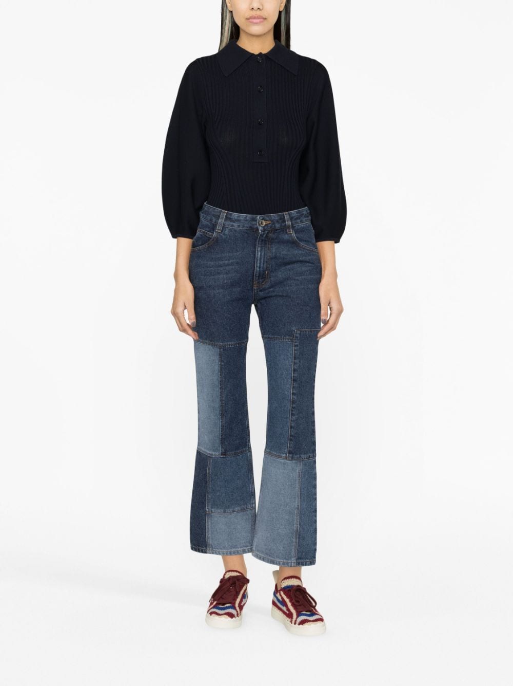 CHLOÉ Chloé Patchwork Cropped Jeans