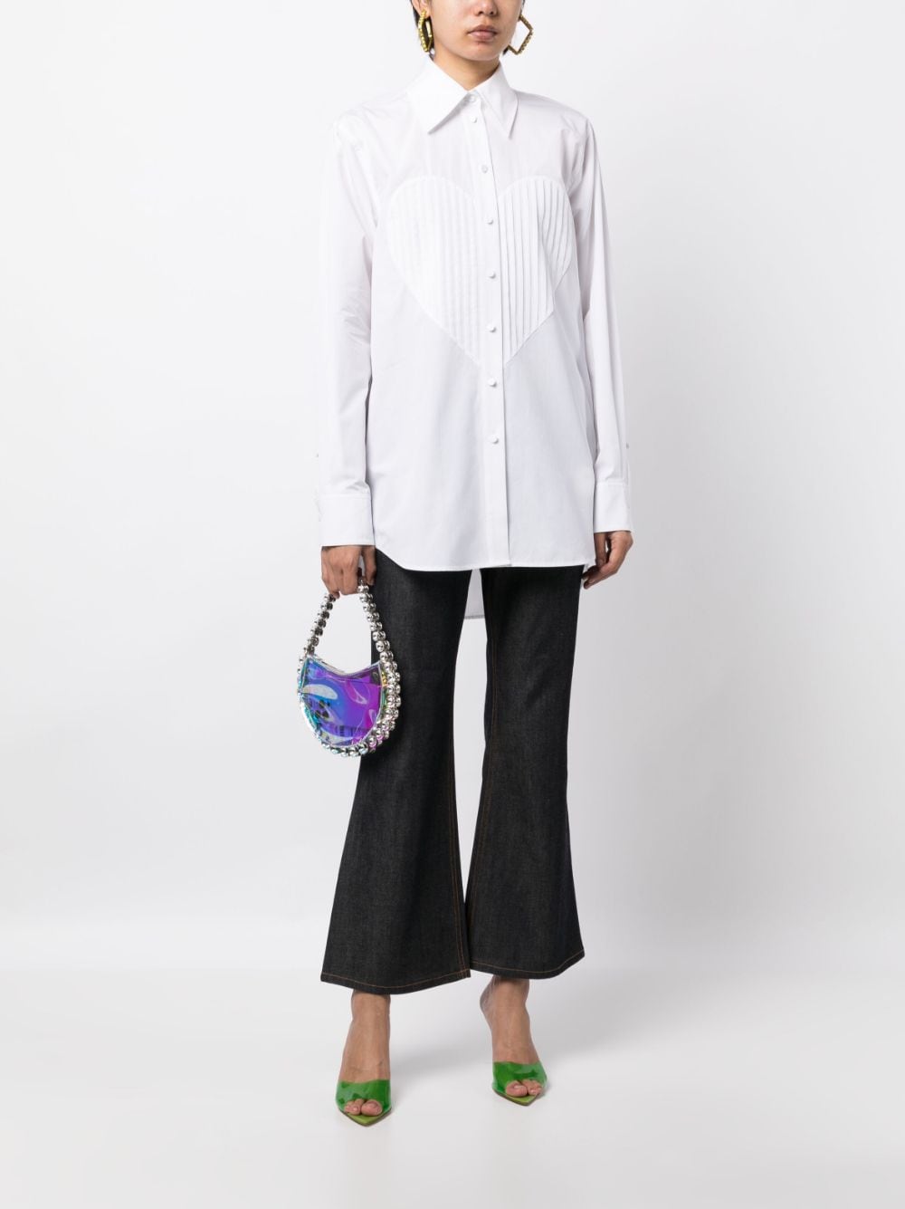 AREA AREA Heart-Bib Cotton Shirt