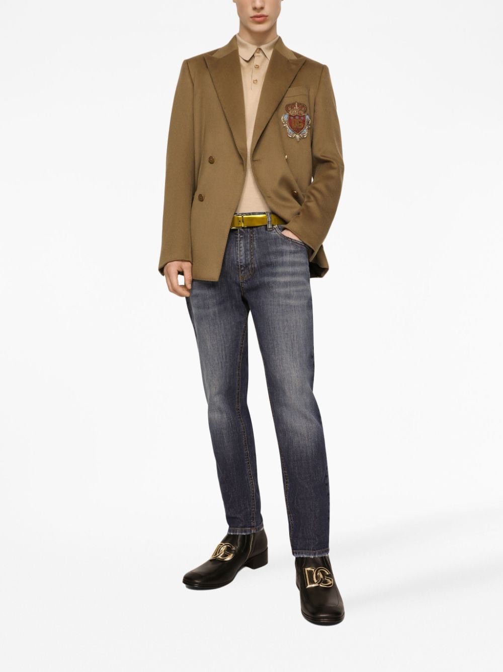 DOLCE & GABBANA short-sleeve silk polo shirt
