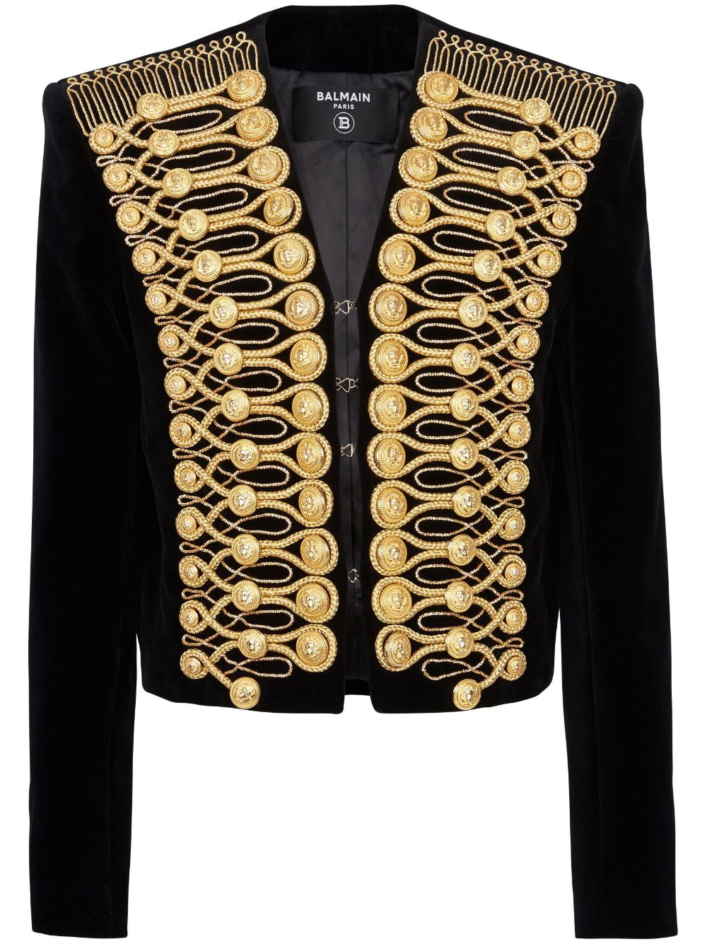 Balmain Embroidered Velvet Jacket In Black 40% Off Editorialist