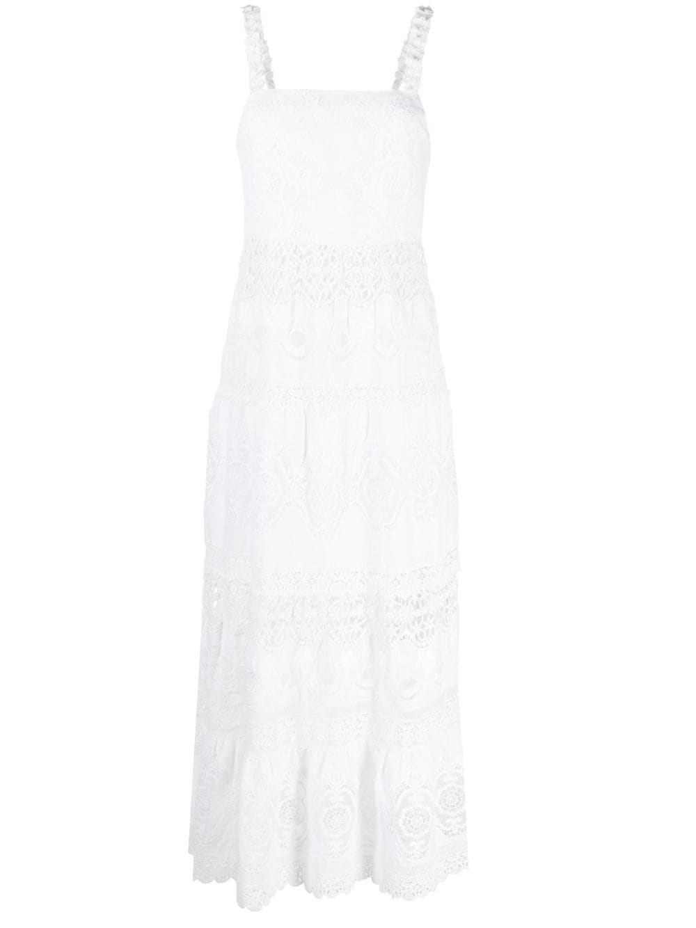 alexis alora embroidered cotton midi dress Alexis Alora Embroidered Midi Dress -Size Medium at 1stDibs