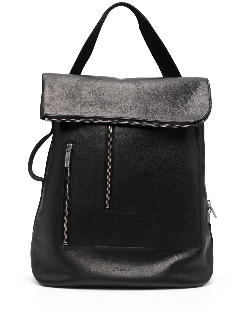 Rick Owens Cargo Grained-Leather Backpack - Black | Editorialist