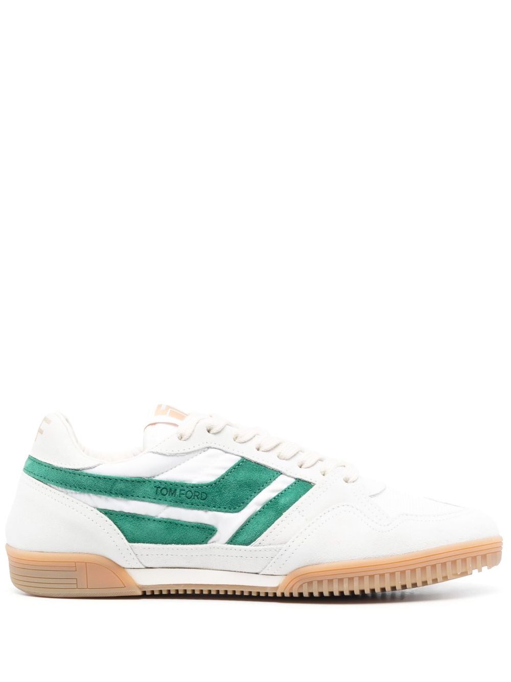 Tom Ford White and Green Athletic Shoes Tom Ford Suede-Trimmed Leather Sneakers in Green for Men | Lyst main image 3