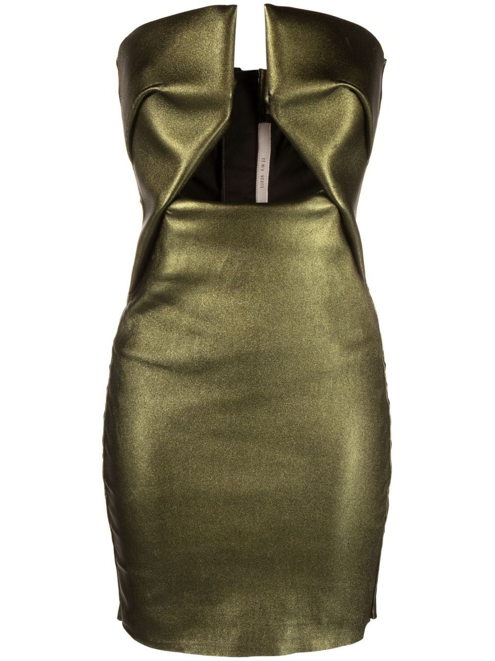 Rick Owens Prong Metallic Cut-Out Dress - Green | Editorialist
