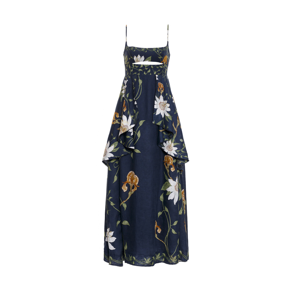 ethel pasiflora linen maxi dress Agua Bendita Ethel Maxidress - Pasiflora