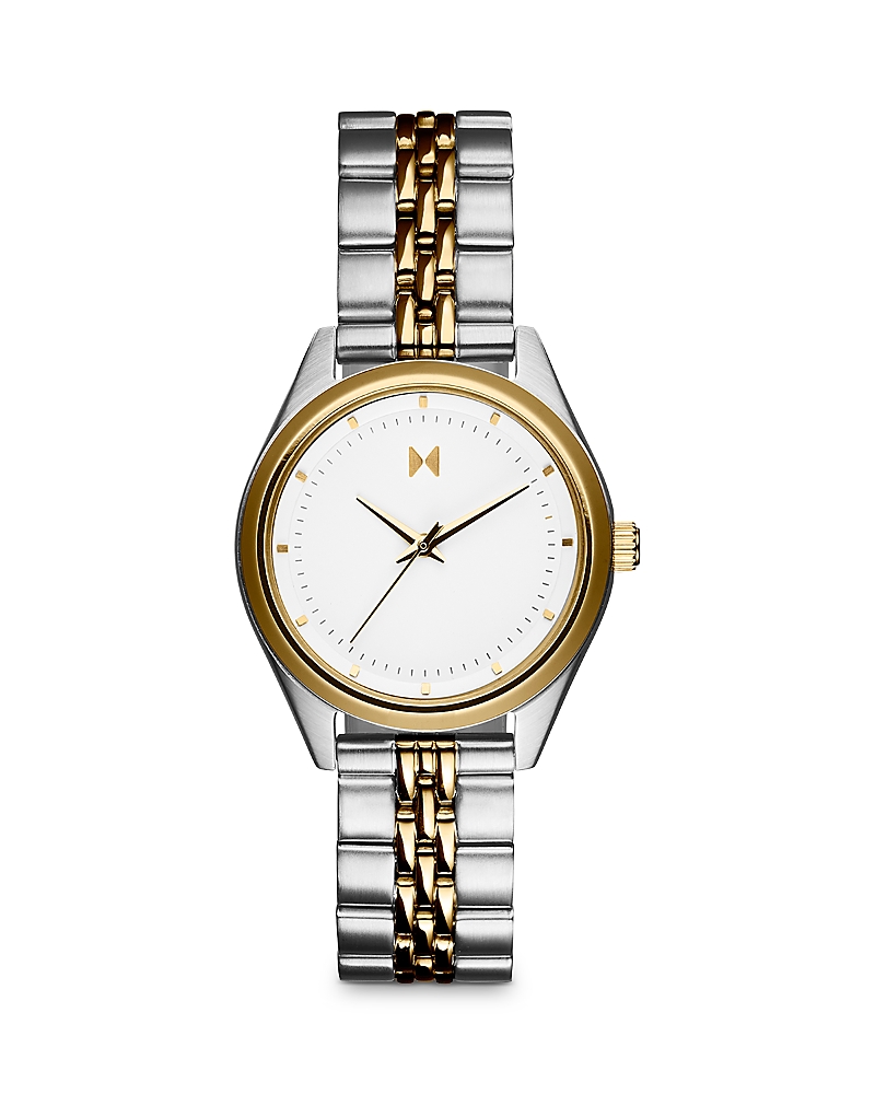 Mvmt Two Tone Bracelet Watch 30mm - White | Editorialist display picture 3