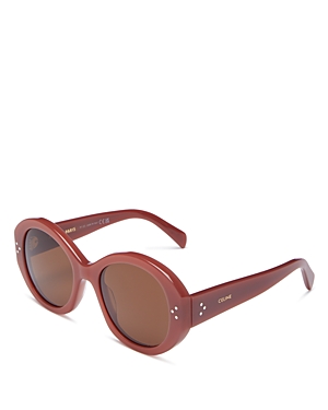 Celine Bold 3 Dots Round Sunglasses, 53mm In Burgundy/Brown  display picture 1